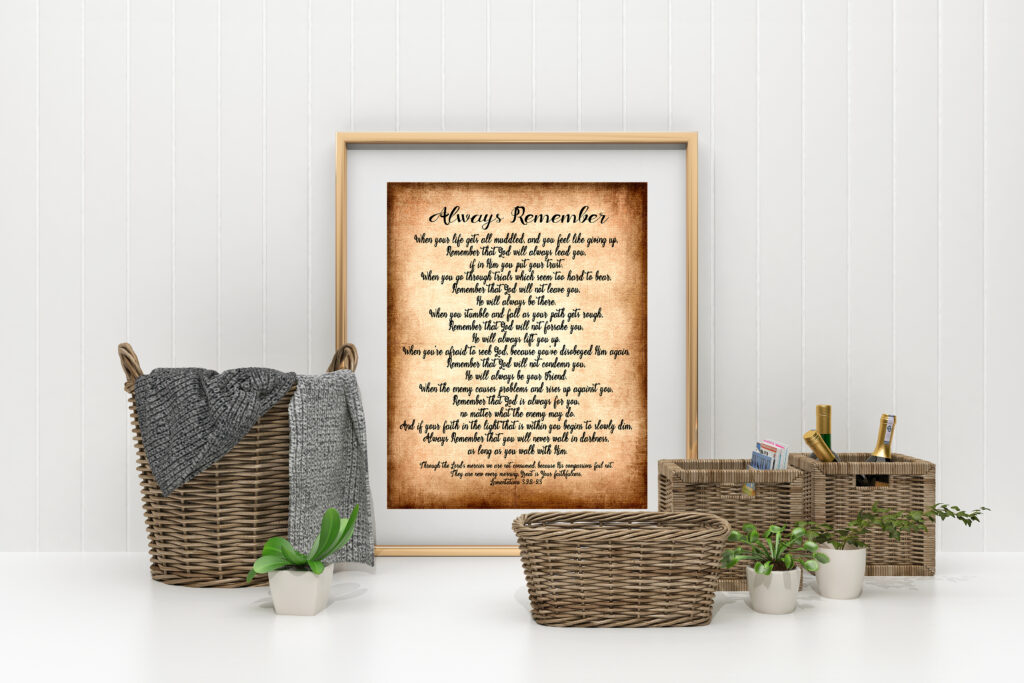 Always Remember – Christian Poem Rustic Wall Art – Free Printables ...
