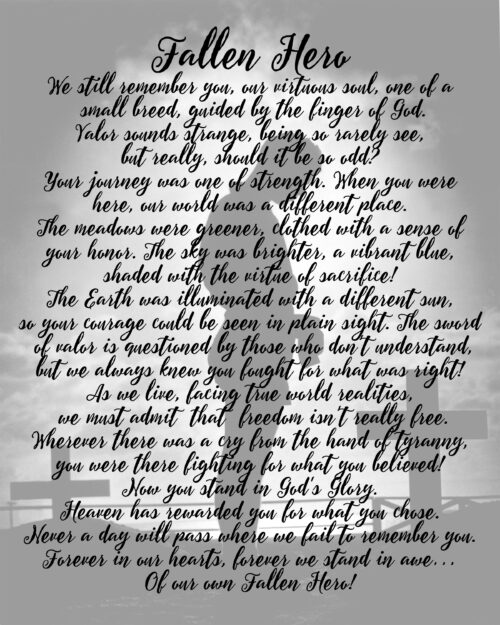 Fallen Hero Poem Art Print Bundle, Memorial Day Printables – Free ...