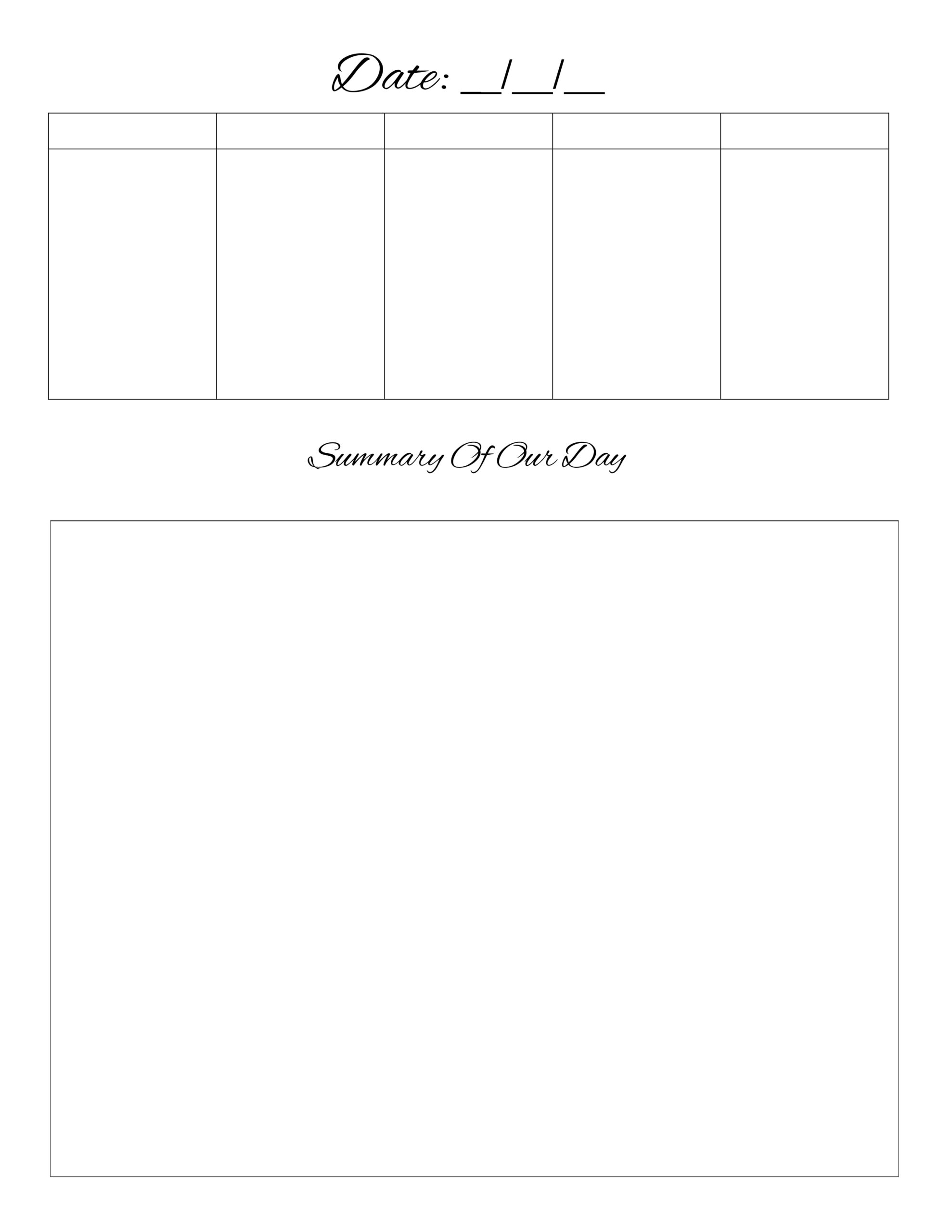 Homeschooling Daily Journal Page Printable, Homeschool Daily Record ...