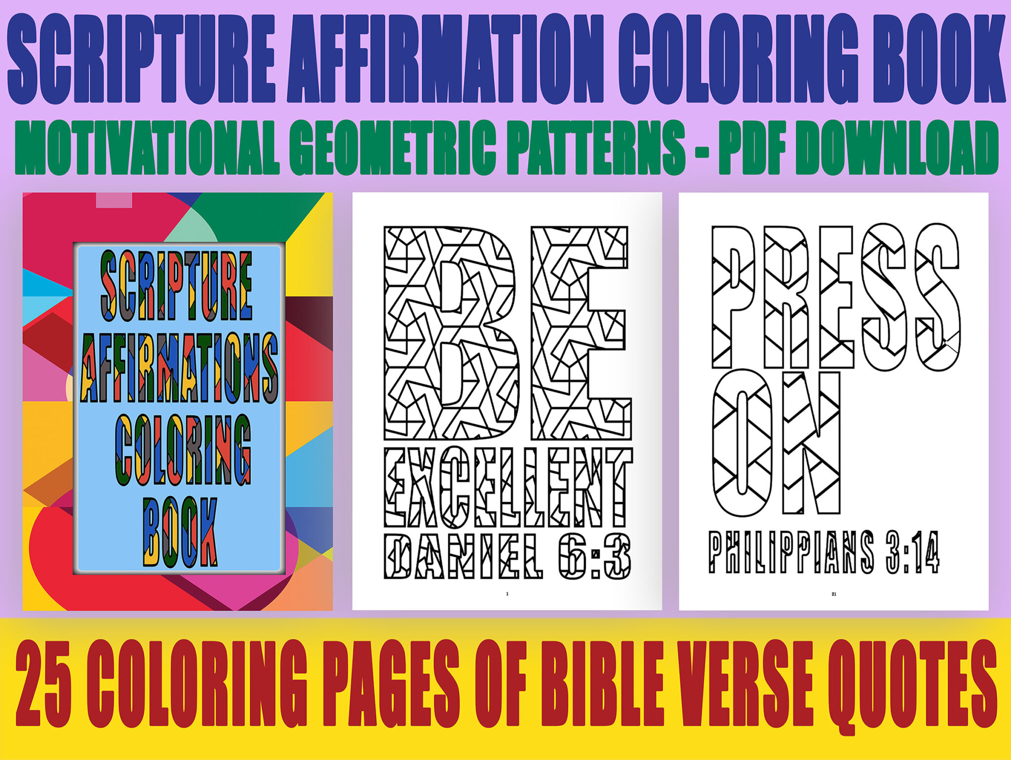 Scripture Affirmations Free Coloring Book Printable, 25 Motivational ...