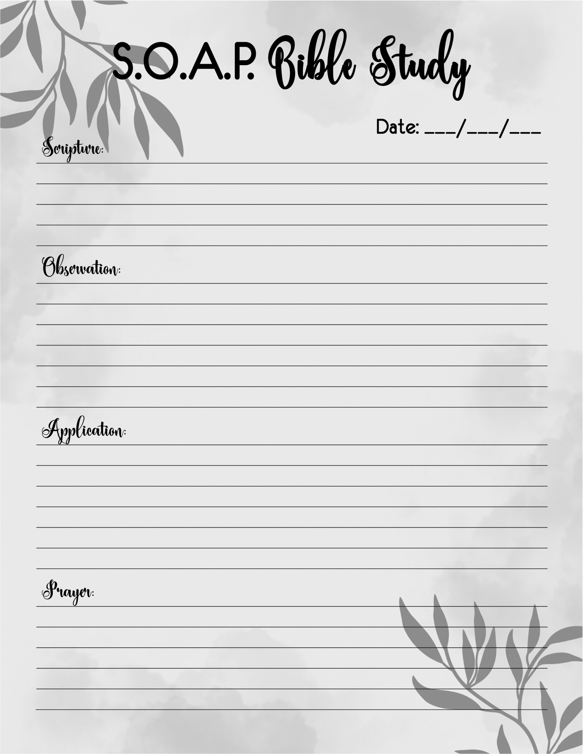 SOAP Bible Study Method – Free Worksheet – Free Printables: Christian ...